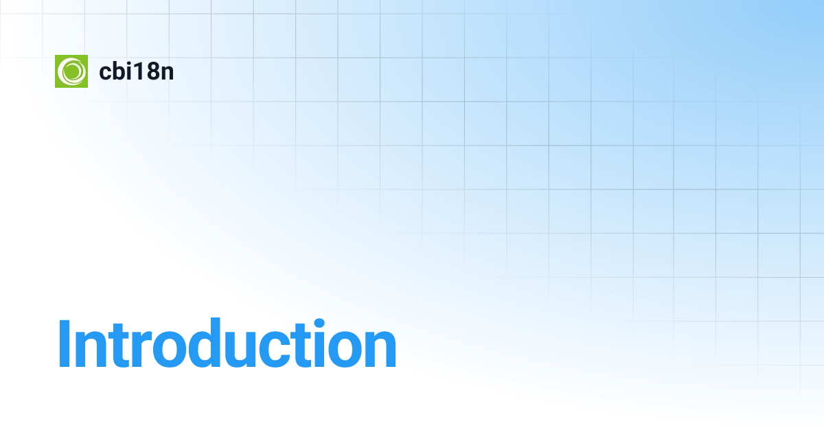 Introduction | cbi18n